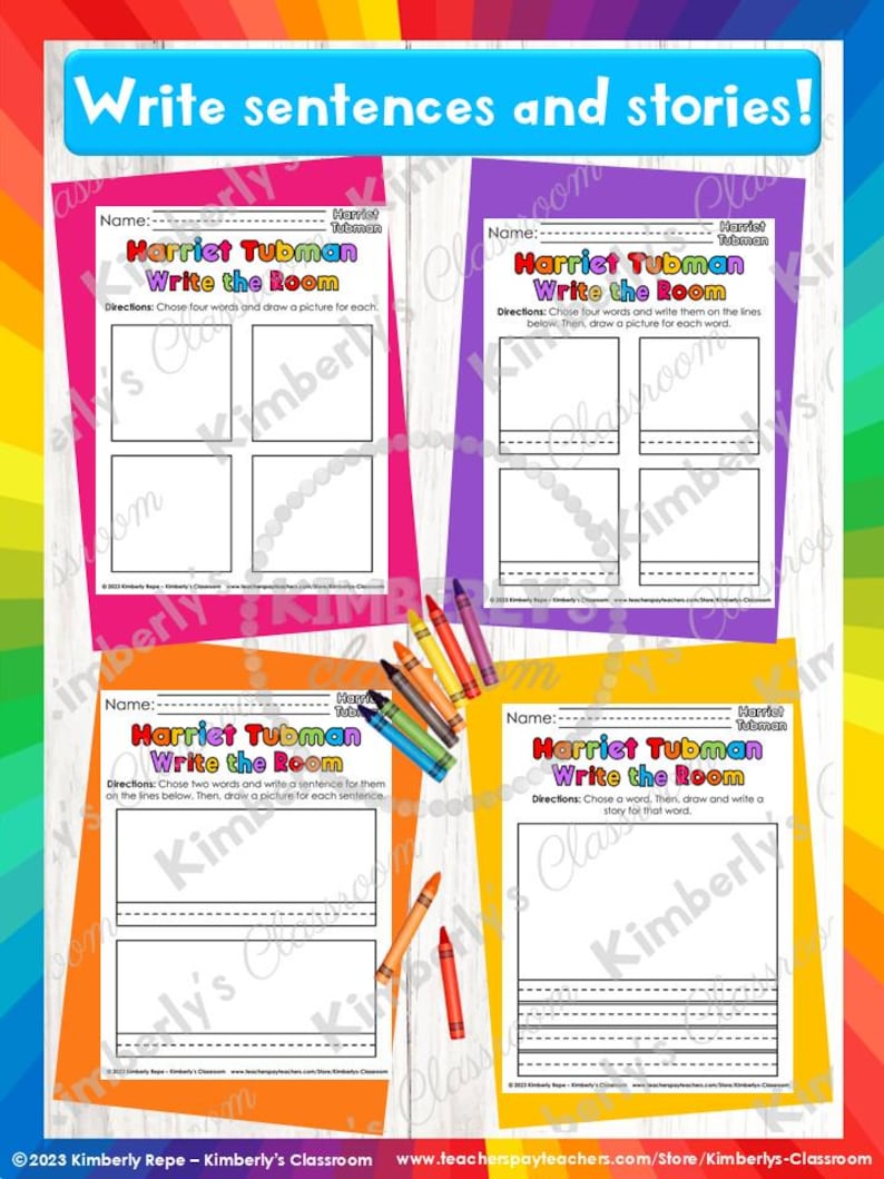 Harriet Tubman Write the Room Vocabulary Activities for Black History ...