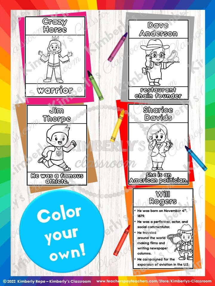 Native American Heritage Kids Posters - Historical Figures Educational ...