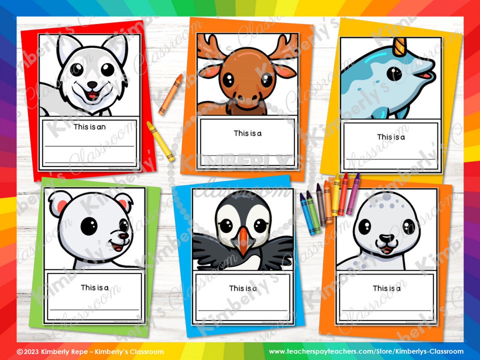 Arctic and Winter Animals Writing and Coloring Crafts With ...