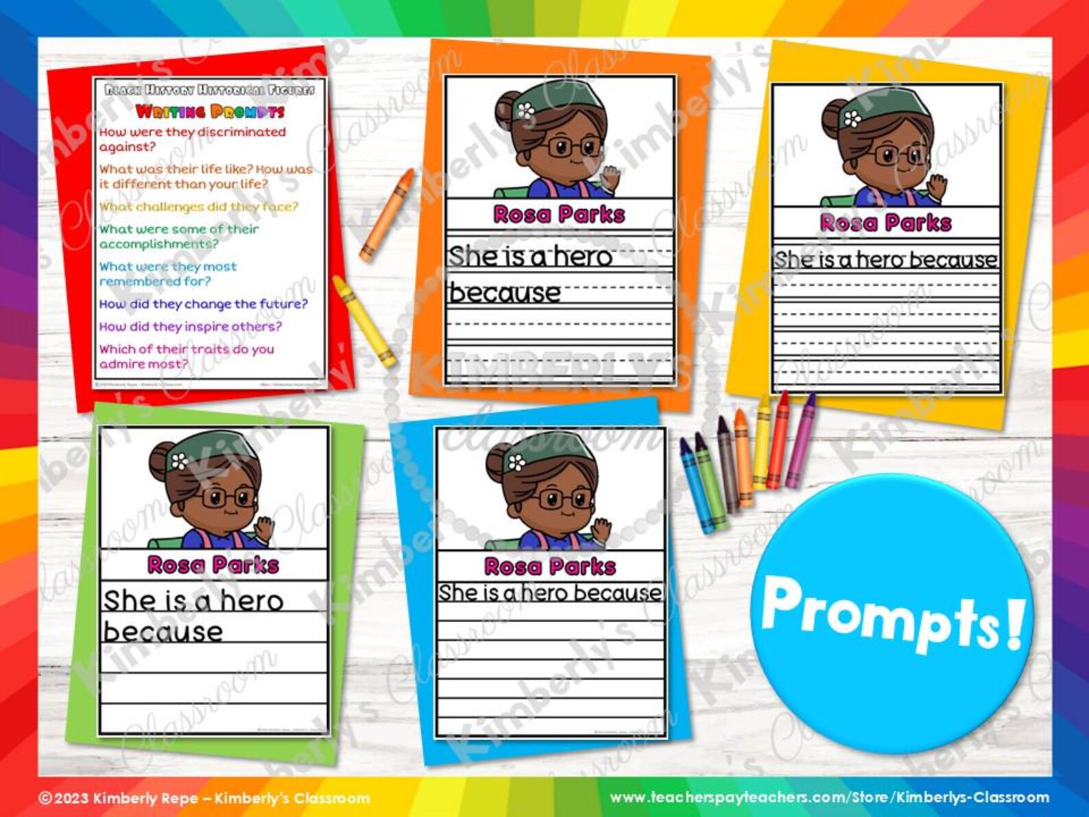 Black History Leaders Writing Crafts With Prompts & Biography Sheets ...