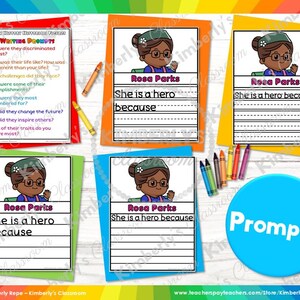 Black History Leaders Writing Crafts With Prompts & Biography Sheets ...