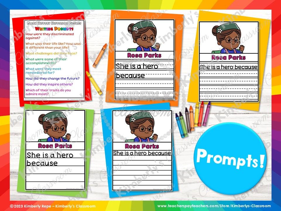 Black History Leaders Writing Crafts With Prompts & Biography Sheets ...