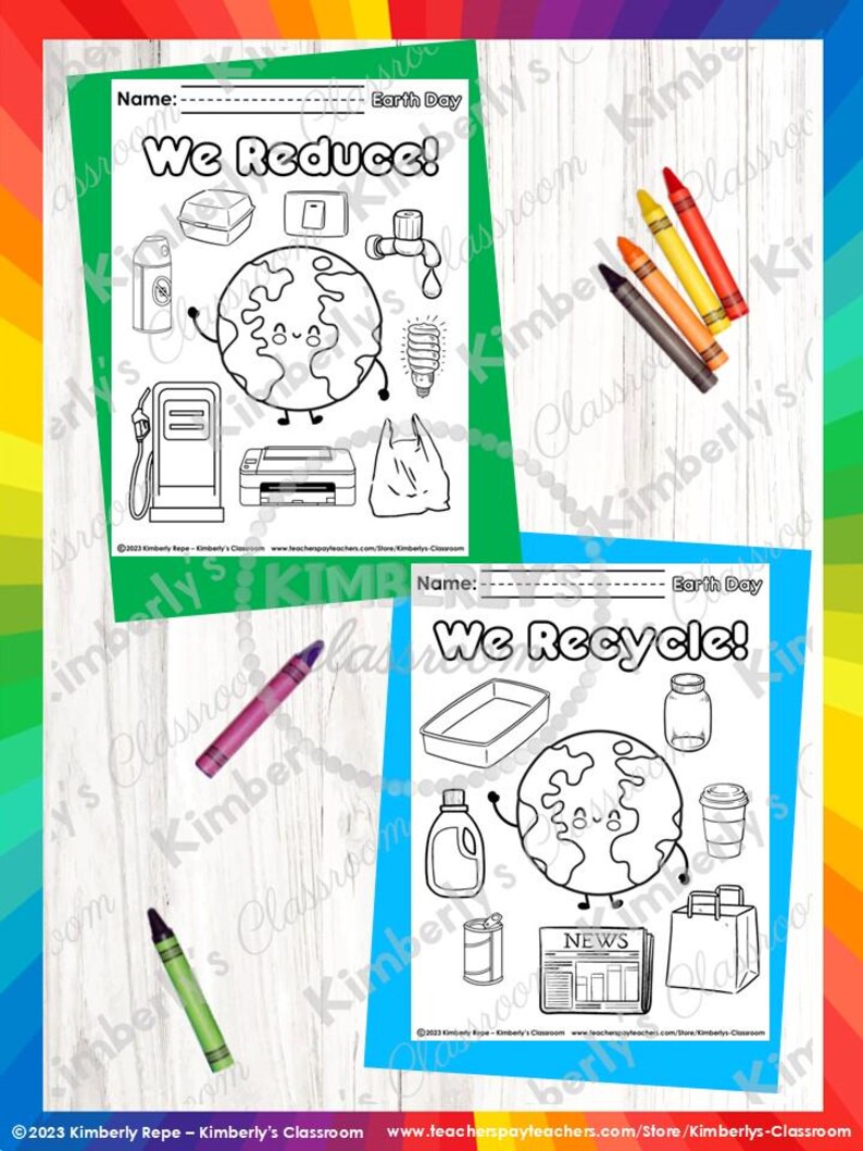Earth Day and Recycling Coloring Sheets - Activity Pages for Literacy ...
