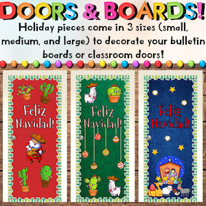 Feliz Navidad Bulletin Board & Door Decorations for Classrooms (with ...