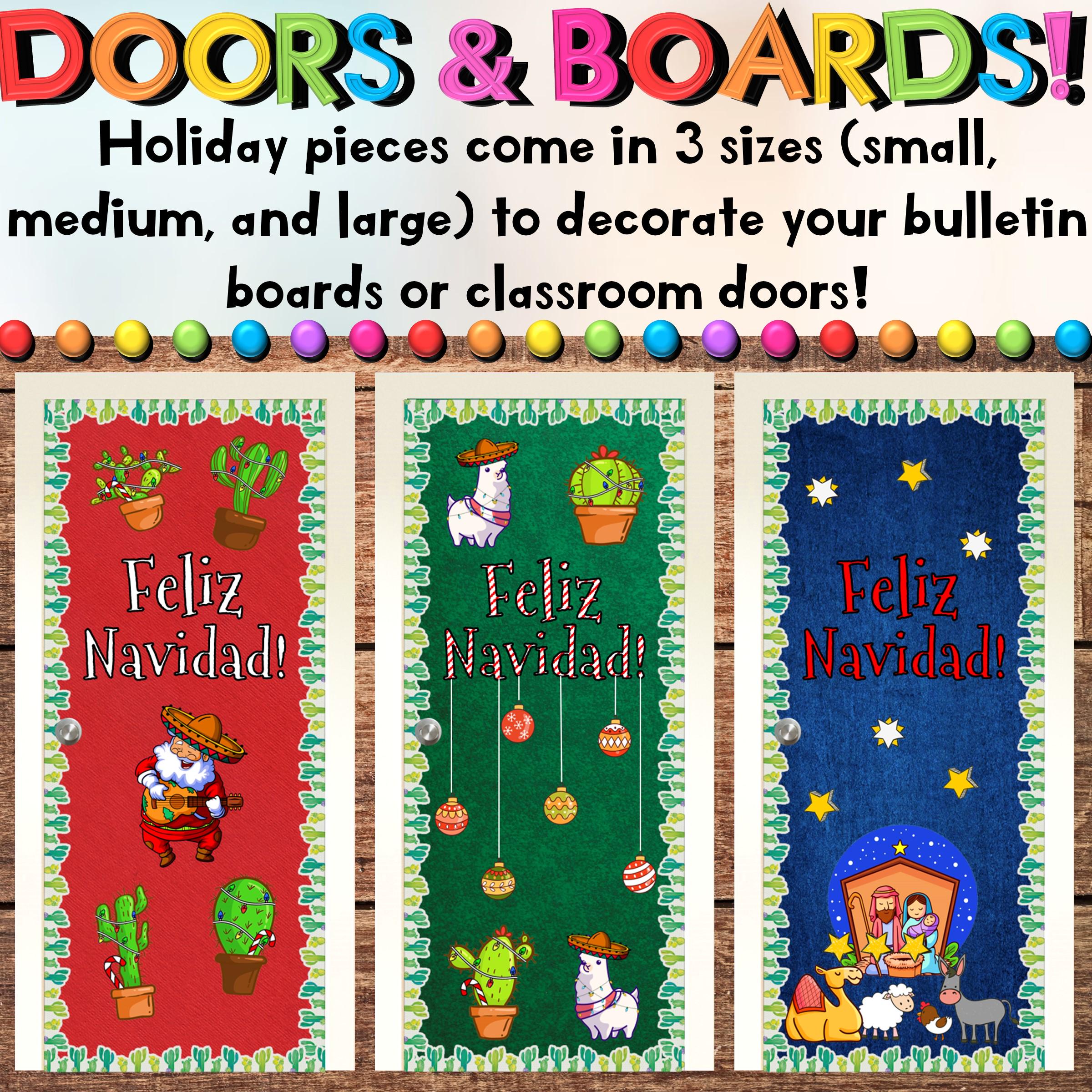 Feliz Navidad Bulletin Board & Door Decorations for Classrooms (with ...