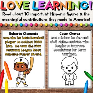 Hispanic Heritage Month Historical Figures Reading and Coloring Page ...