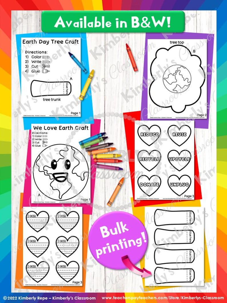 Earth Day Writing Crafts and Tree Activities for Recycling and World ...