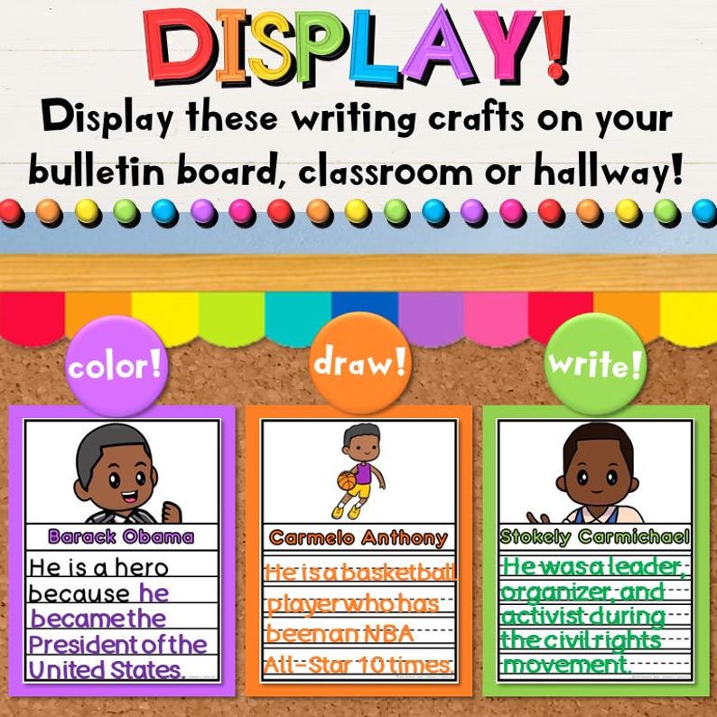 Black History Leaders Writing Crafts With Prompts & Biography Sheets ...