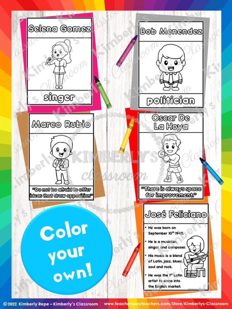Hispanic Heritage Month Historical Figures Posters to Decorate Bulletin ...