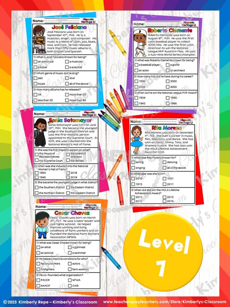 Hispanic Heritage Reading Comprehension Social Studies & Literacy ...