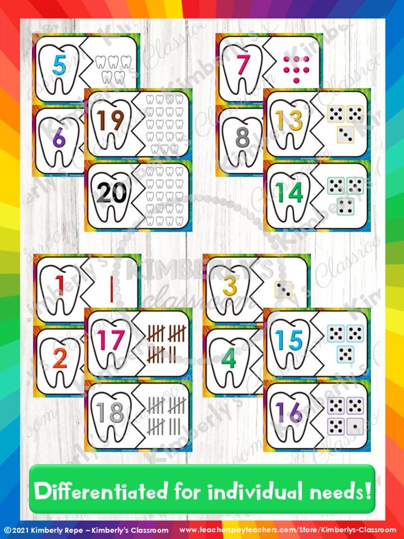 Dental Health Centers - Math and Literacy Puzzles With Alphabet & Shape ...