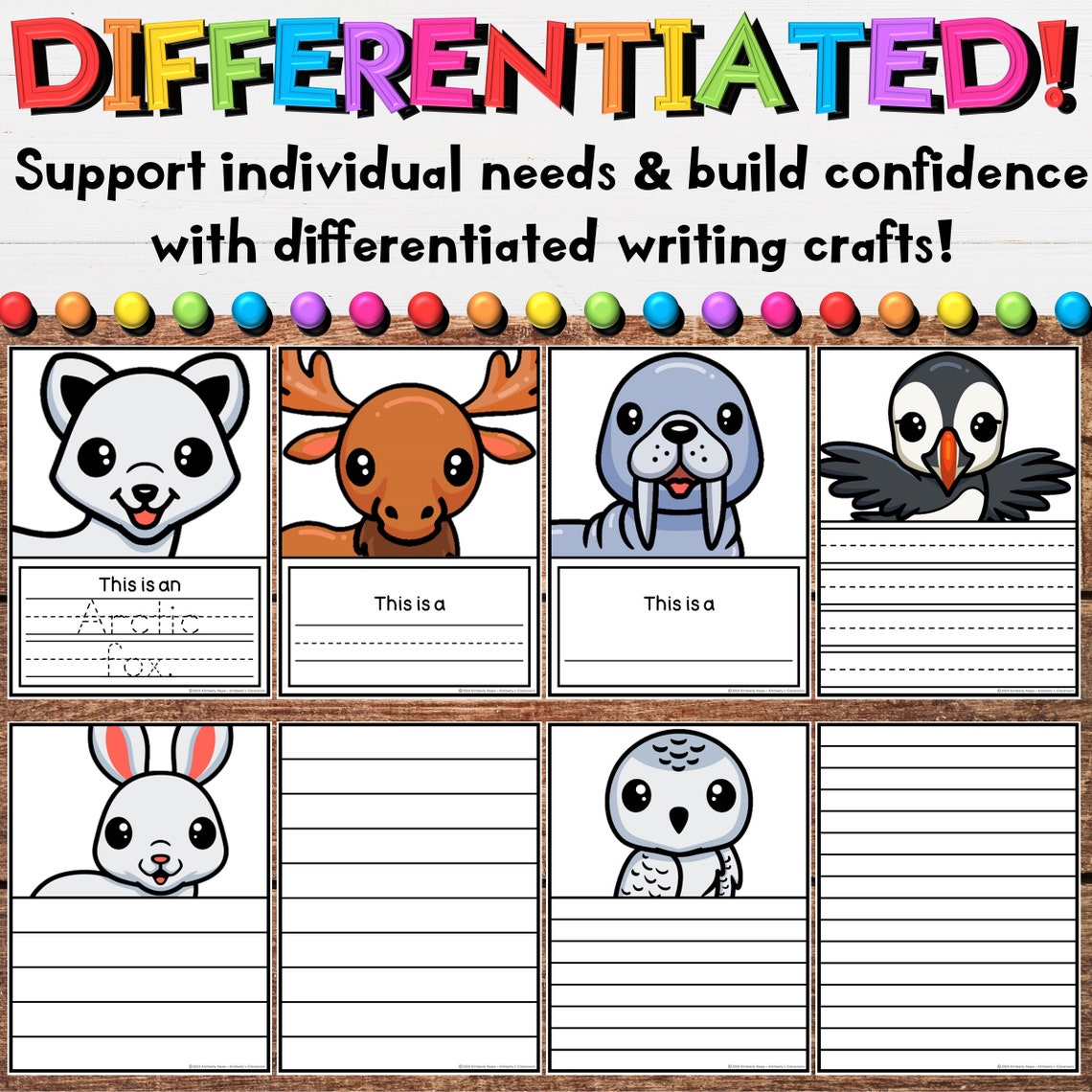 Arctic and Winter Animals Writing and Coloring Crafts With ...