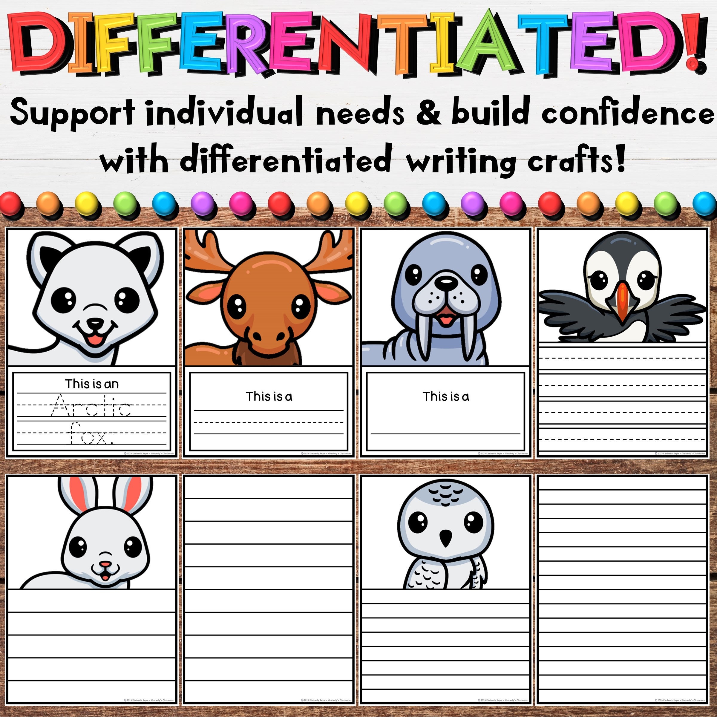 Arctic and Winter Animals Writing and Coloring Crafts With ...