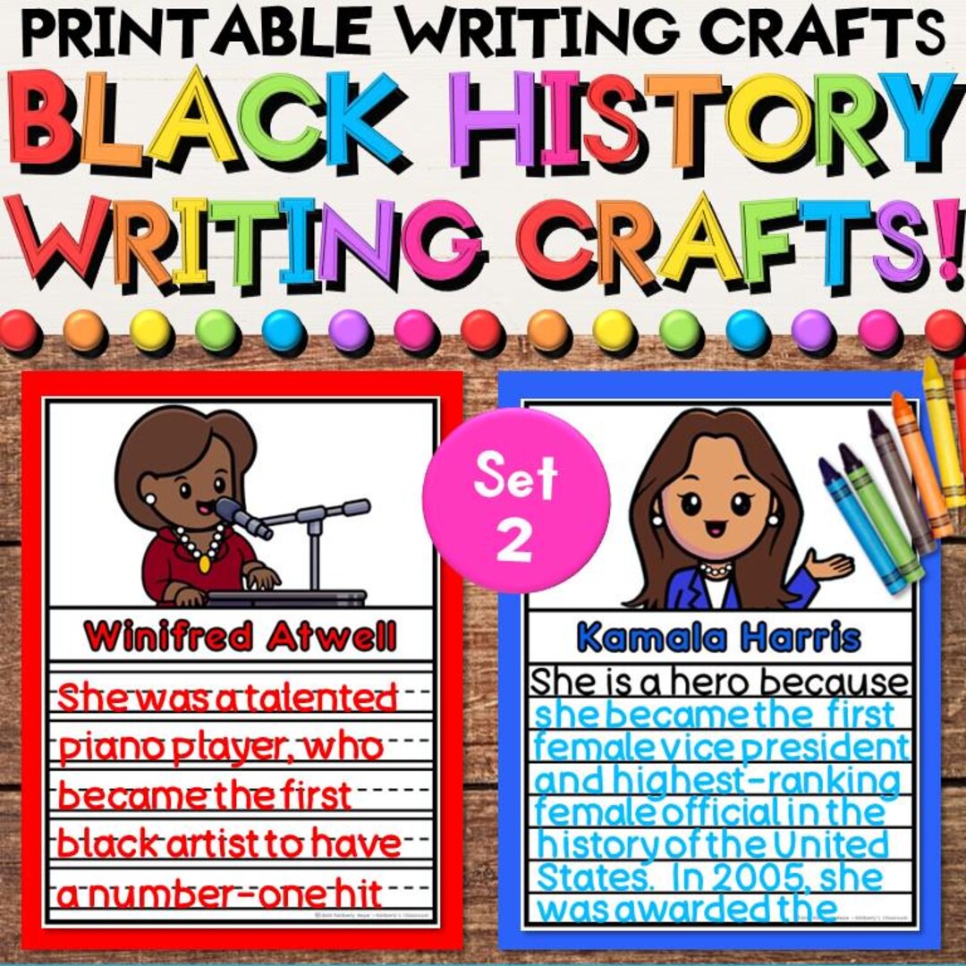 Black History Leaders Writing Crafts With Prompts & Biography Sheets ...