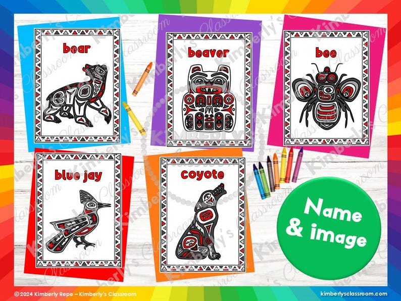 Pacific Northwest Indigenous People Animal Coloring Pages or Posters ...