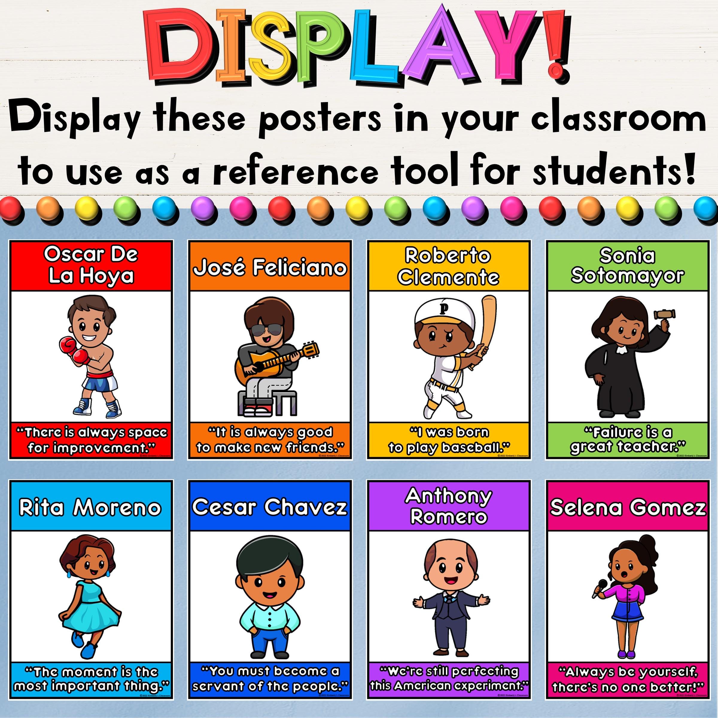 Hispanic Heritage Month Historical Figures Posters to Decorate Bulletin ...