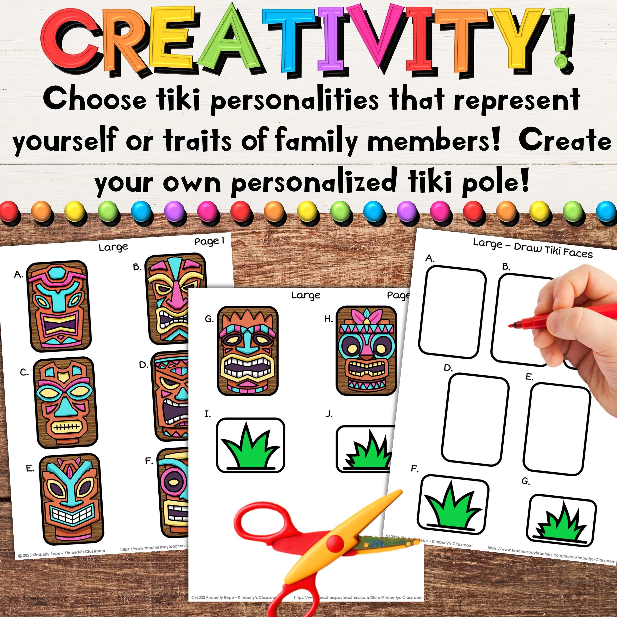 Hawaiian Tiki Pole Writing Crafts for Asian American & Pacific Islander ...