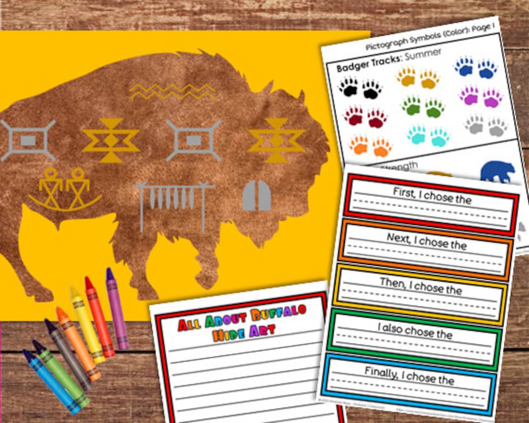 Native American Heritage Writing Craft Activities | Buffalo Hide Art ...