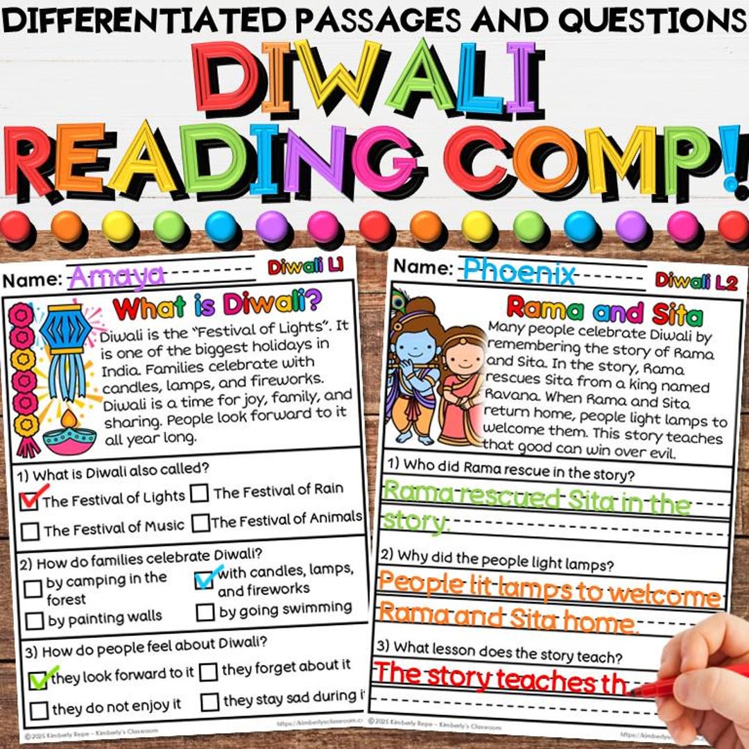 Diwali Reading Comprehension Passages - Deepavali Festival of Lights ...