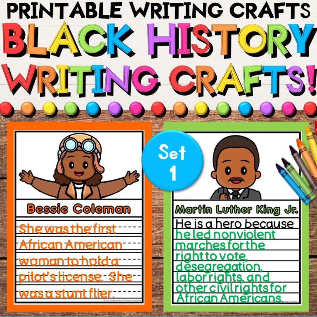 Black History Leaders Writing Crafts With Prompts & Biography Sheets ...