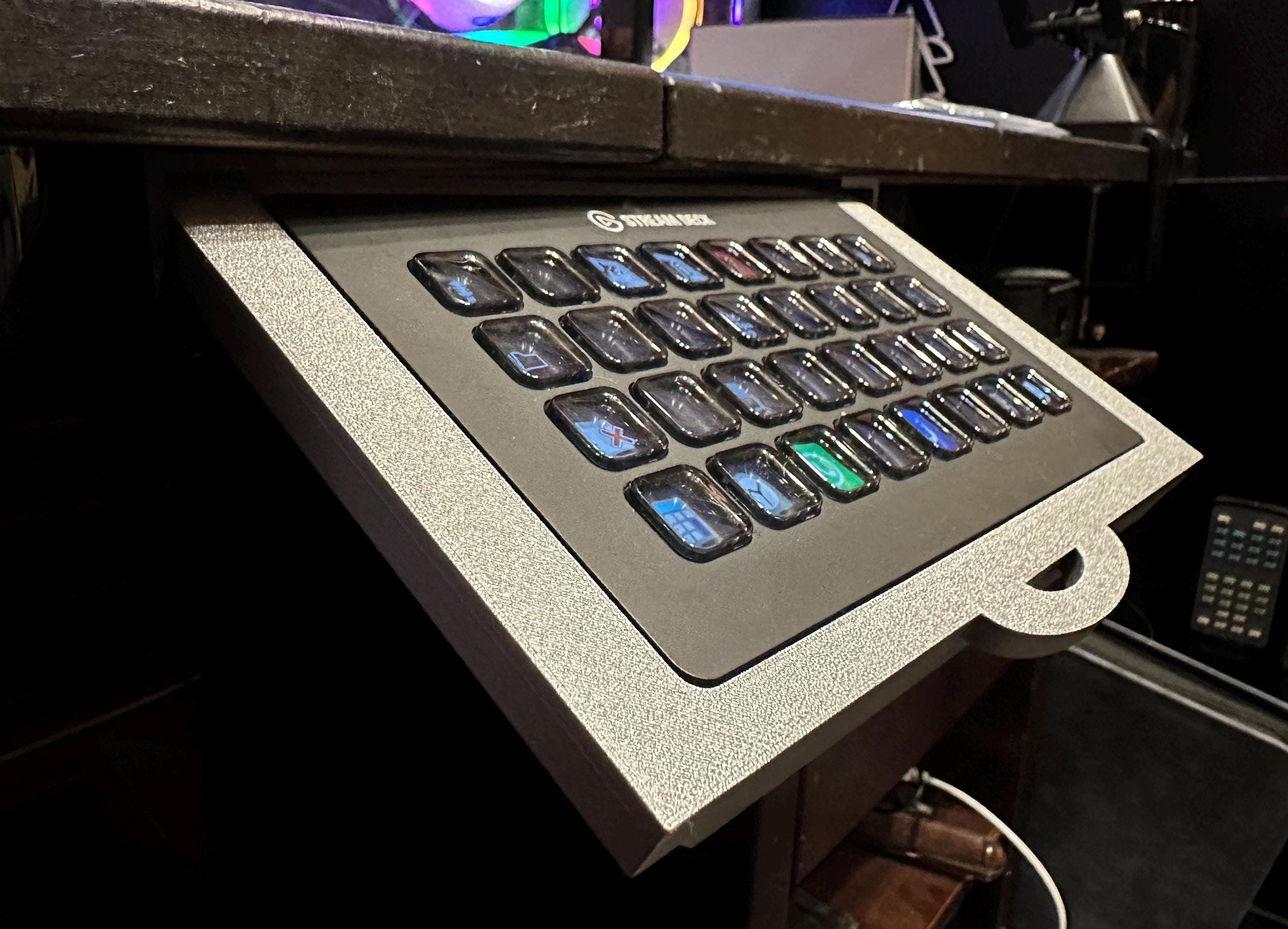 Sliding Stream Deck XL Desk Mount Retractable Under Desk Mount for Elgato Streamdeck XL 32 Keys ...