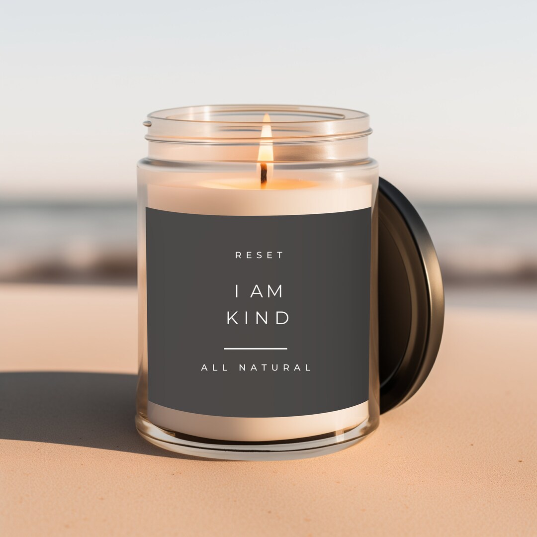 I AM KIND Affirmation Scented Soy Candle, Sage & Lavender, Sea Salt ...