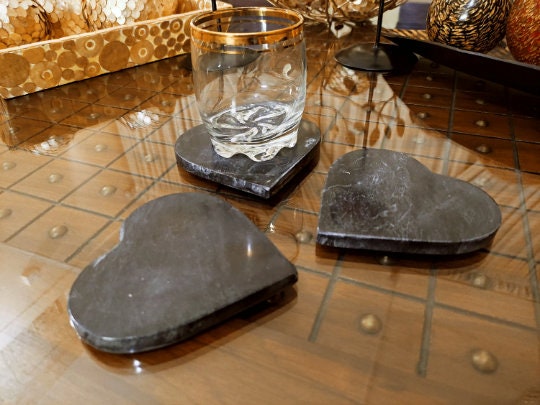 Green Onyx Marble Coaster Set, Green Onyx Marble Heart Shaped Coasters ...