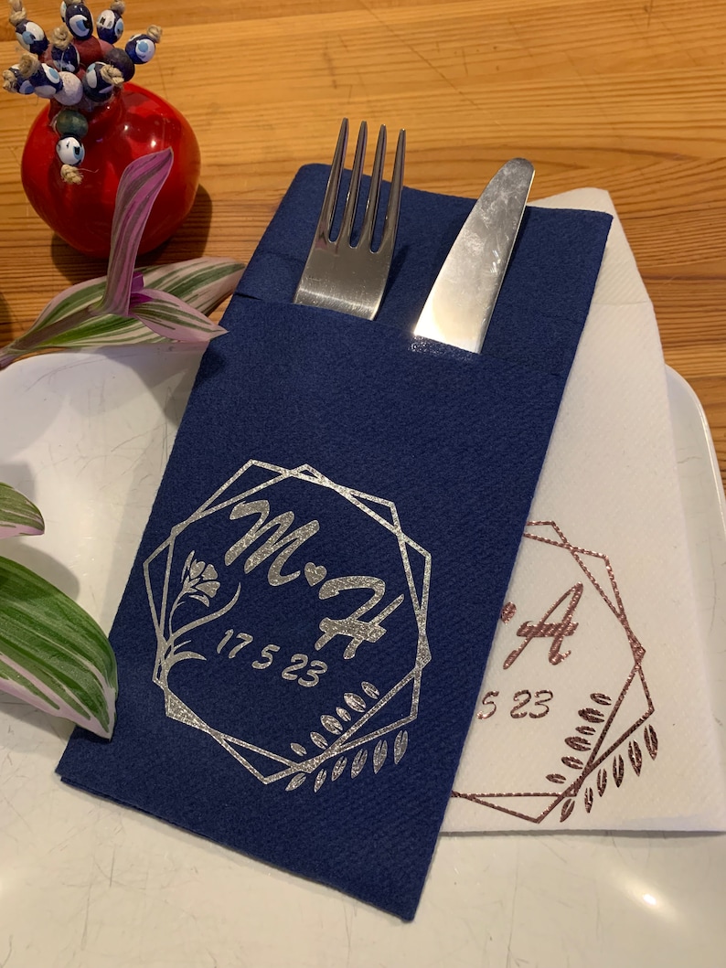 Personalized Napkins, Soft Linen Like Napkins Disposable, Personalized ...