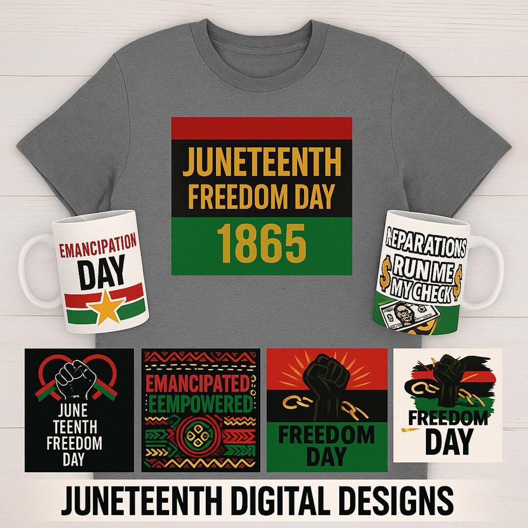 Juneteenth Social Media Kit – 10 PNG Templates | Canva & Instant ...