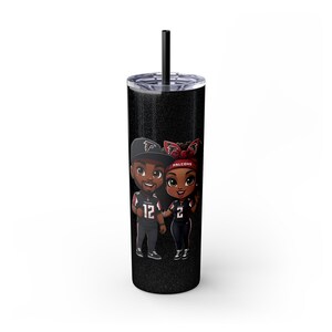 Falcons-inspired Black Couple Digital PNG | Game Day Tumbler/ Bag ...