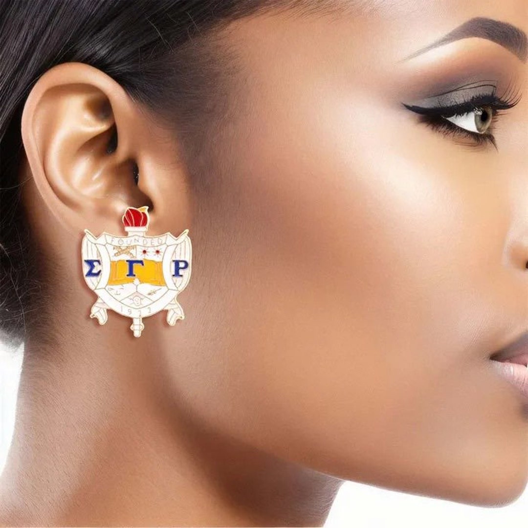 Sigma Gamma Rho Shield Earrings - Etsy