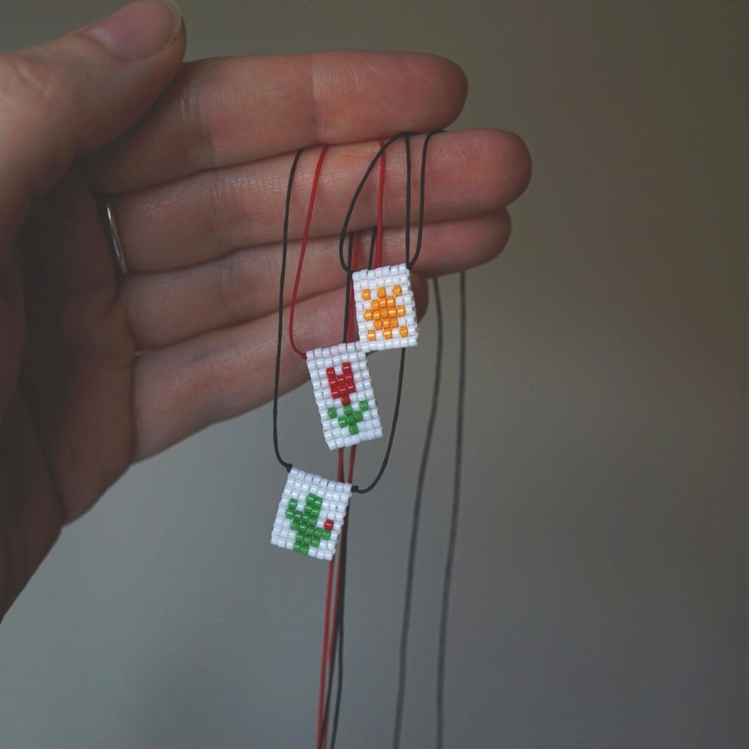 Small Red Flower Charm Necklace, Cottagecore Flower Pendant, Dainty Red ...