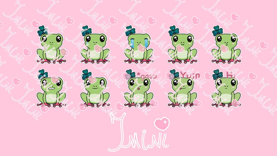 FROGGIE EMOTES 10 FREE Boba Frog Twitch Discord Youtube Cute Frog Emoji ...