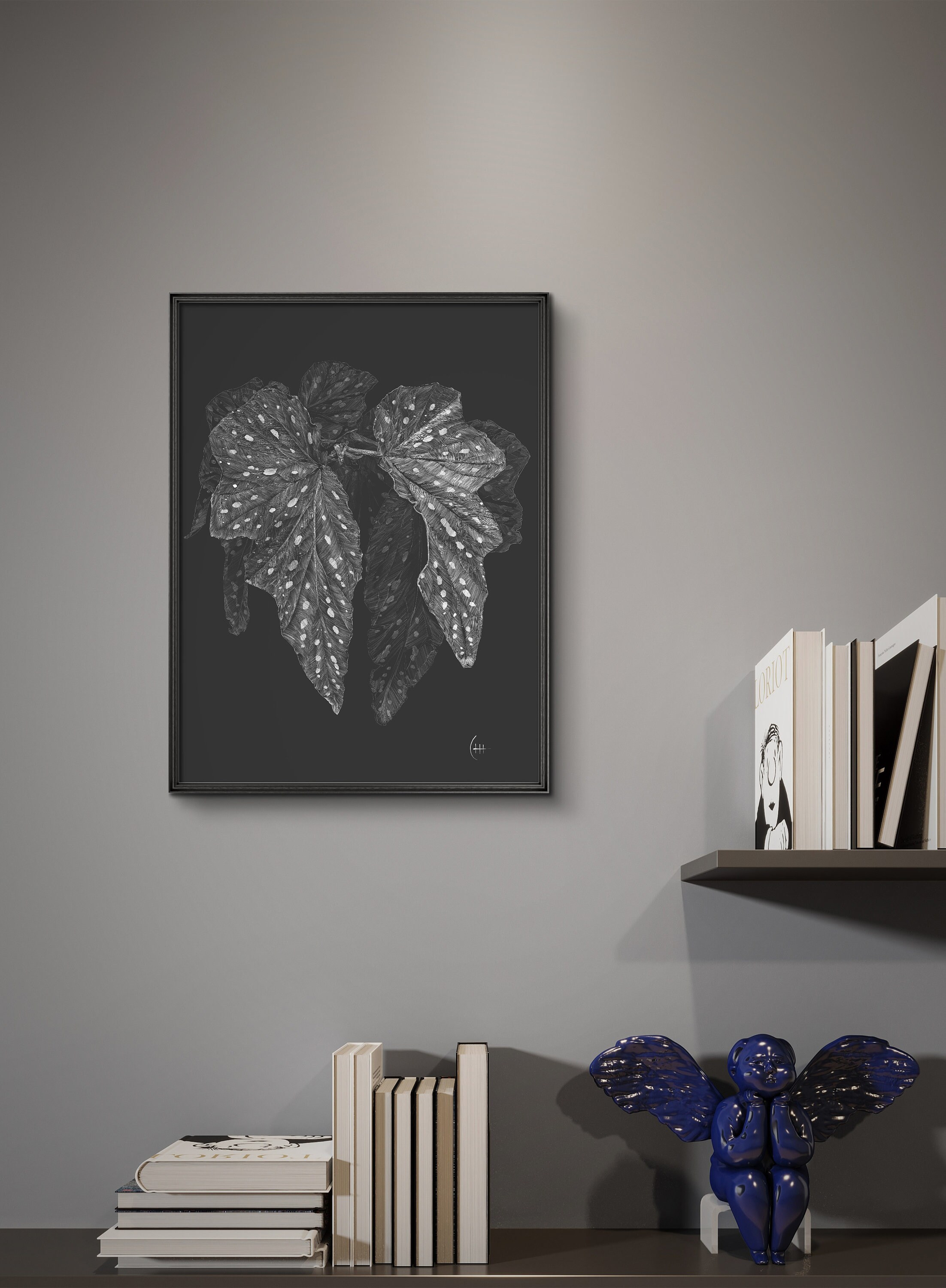 Begonia Maculata Wightii Botanical Art Printable Digital Drawing ...