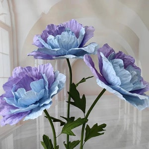 Giant Peony Paper Flower Heads 3pcs Set 60cm Wide Artificial Flowers ...
