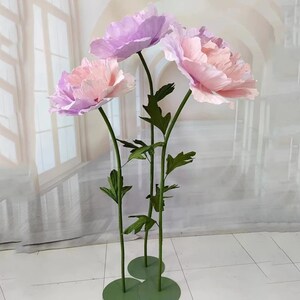 Giant Peony Paper Flower Heads 3pcs Set 60cm Wide Artificial Flowers ...