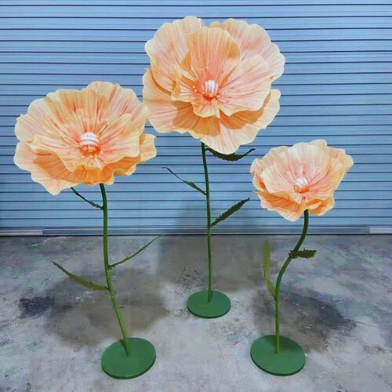 Giant Poppy Flower 3 Pieces Set With Base for Event Decor Bridal Shower ...