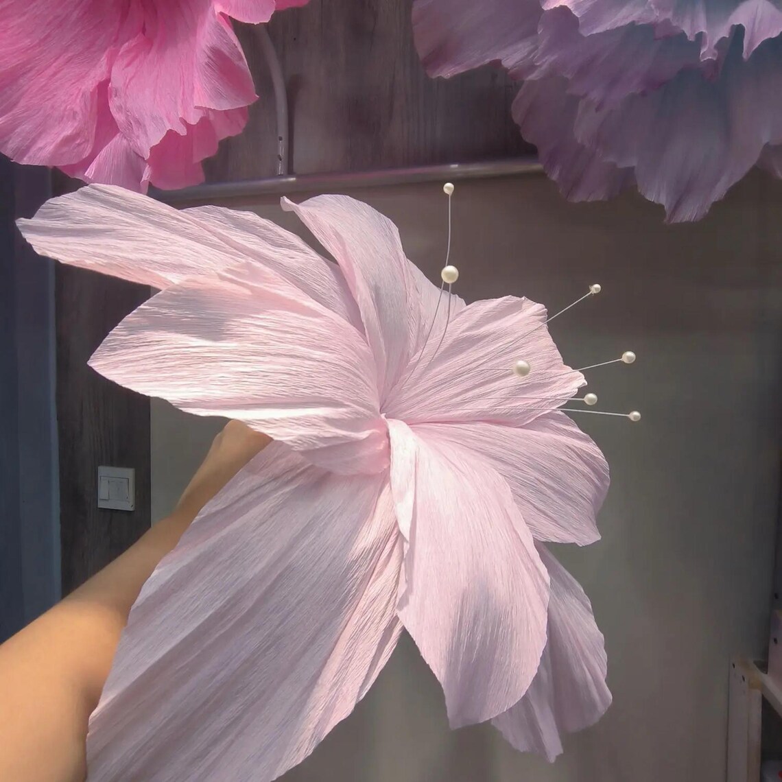 Large Tulip Flower Crepe Paper Tulip Head 50cm Artificial Flower for ...