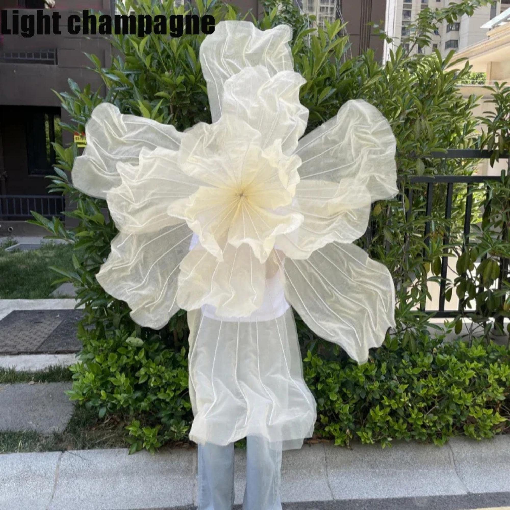 Oversized Iris Flower 79-inch Wide Silk Gauze Flower With Iron Wires on ...