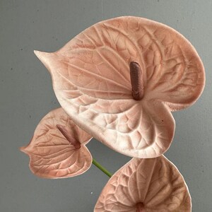 Artificial Anthurium Flowers With Green Stem 10 Pieces PU Flower for ...