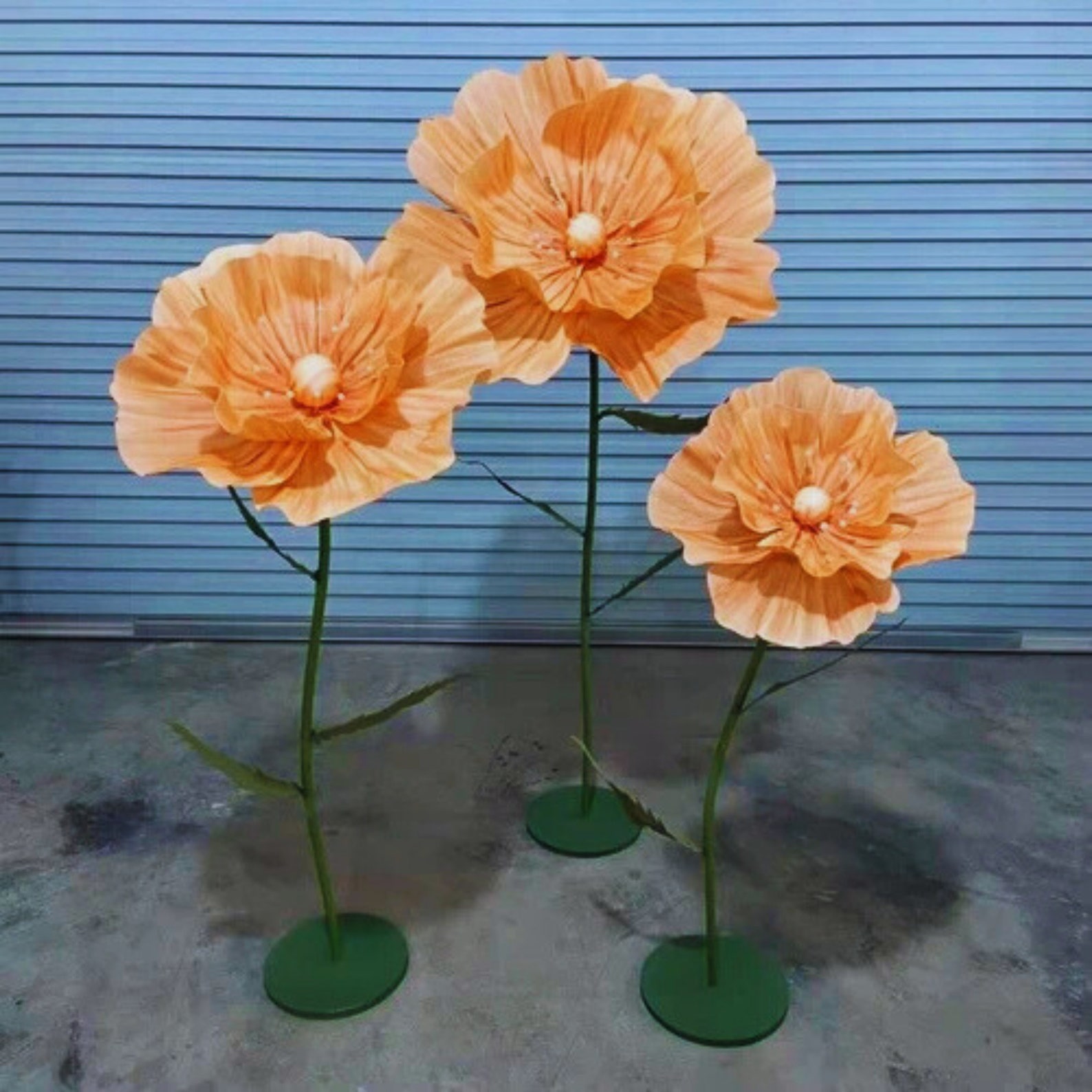 Giant Poppy Flower 3 Pieces Set With Base for Event Decor Bridal Shower ...