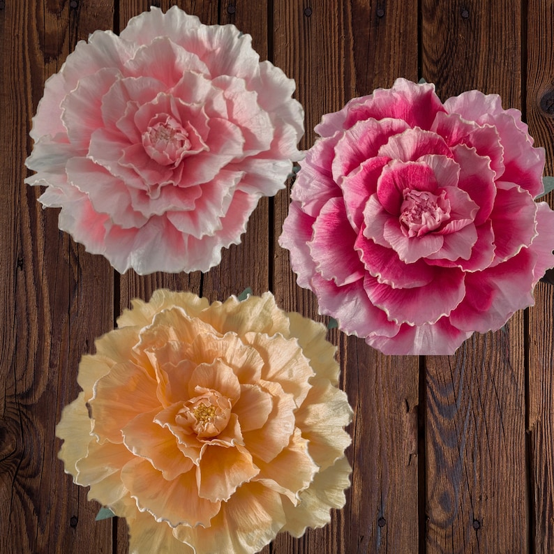 Oversized Velvet Peony Flower 60cm Large Paper Flowers With Foaming ...