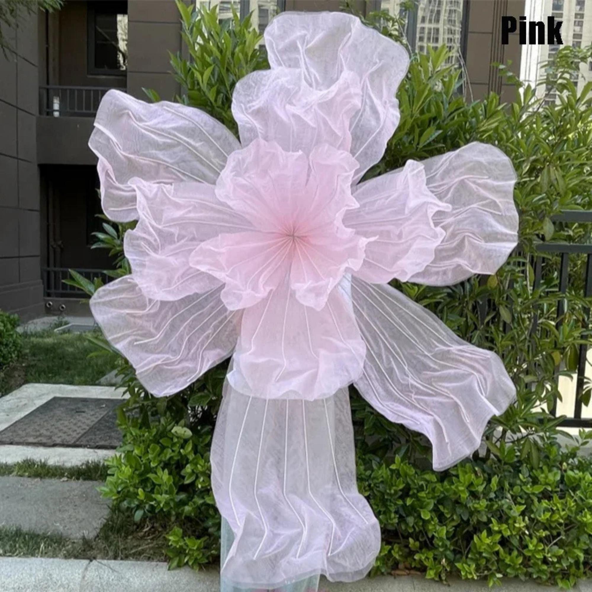 Oversized Iris Flower 79-inch Wide Silk Gauze Flower With Iron Wires on ...