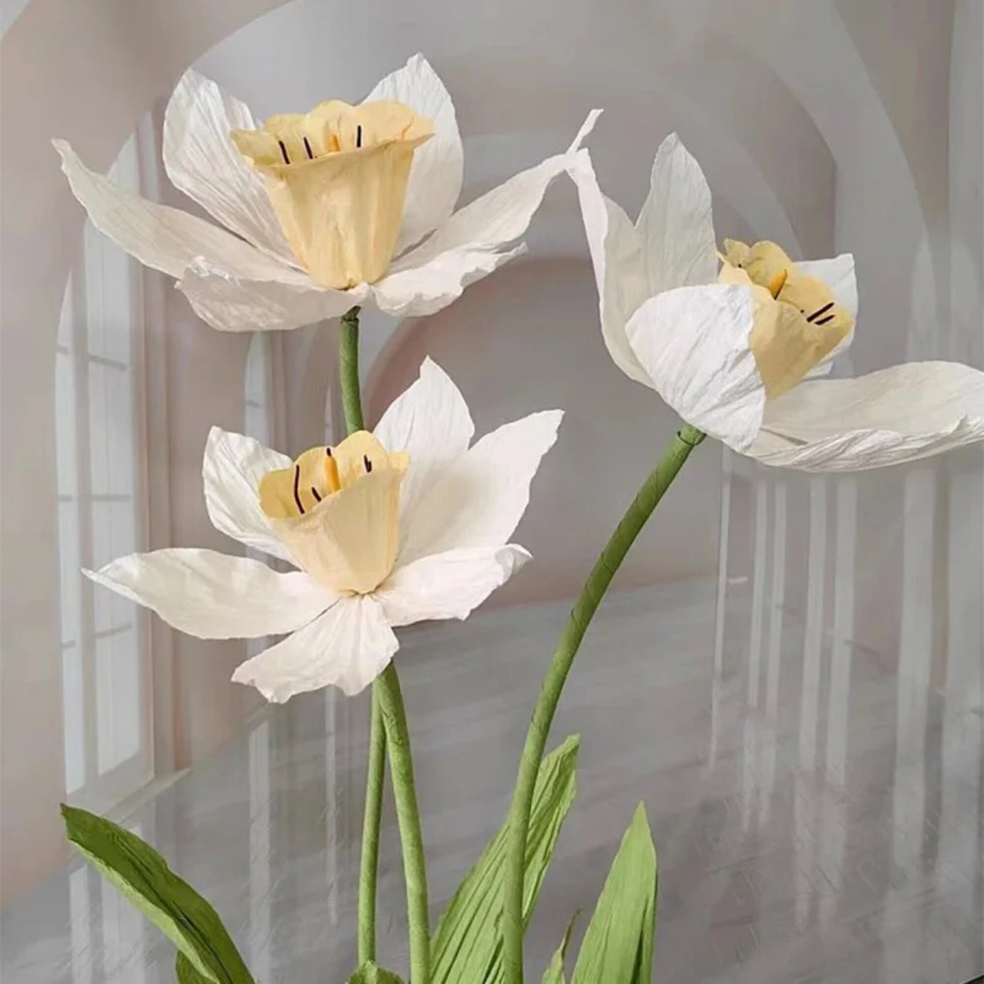 Giant Paper Flower Oversised Narcissus Flower Heads 3 Pieces for ...