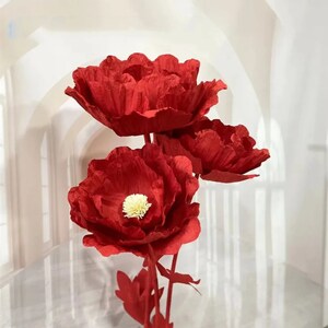 Giant Peony Paper Flower Heads 3pcs Set 60cm Wide Artificial Flowers ...