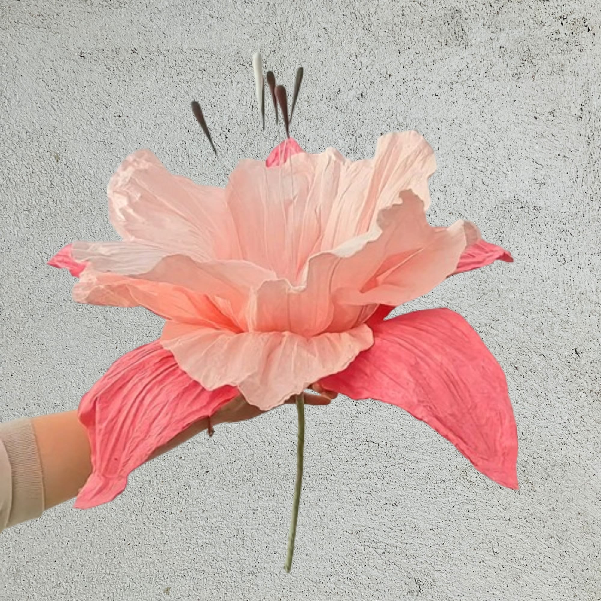 Oversized Pink Fuchsia Flower 50cm Wide Crepe Velvet Fabric Flower for ...