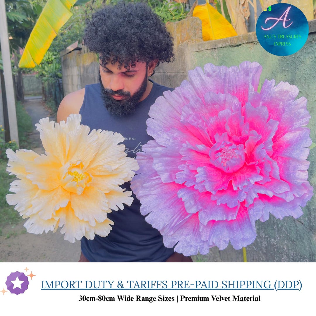 Velvet Peony Flowers 80cm Wide Artificial Flower Head With PVC Stem for ...