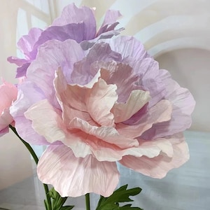 Giant Peony Paper Flower Heads 3pcs Set 60cm Wide Artificial Flowers ...