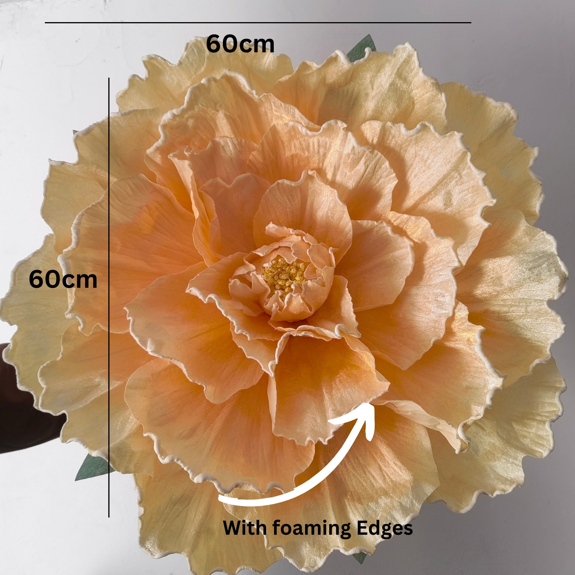 Oversized Velvet Peony Flower 60cm Large Paper Flowers With Foaming ...