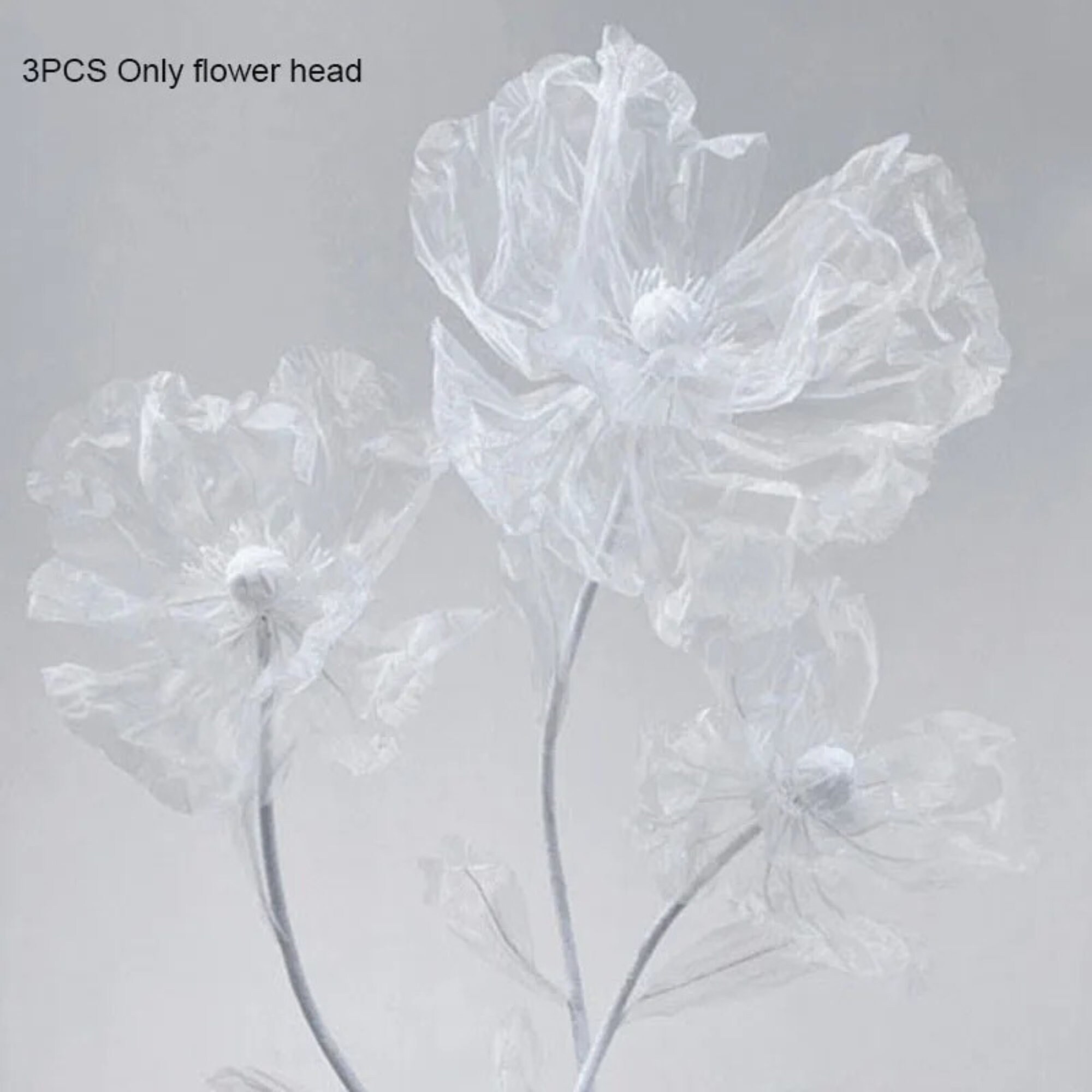 Large Poppy Flower 3 Heads Set for Wedding Hall Backdrop Props First ...